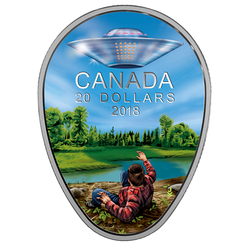 2018 UFO Falcon Lake Unexplained Phenomena Pure 1oz .9999 silver coin ...