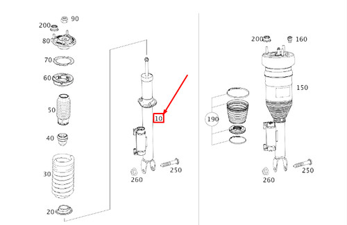 NEW MERCEDES-BENZ E C238 FRONT LEFT SHOCK ABSORBER A2133204730 ORIGINAL ...