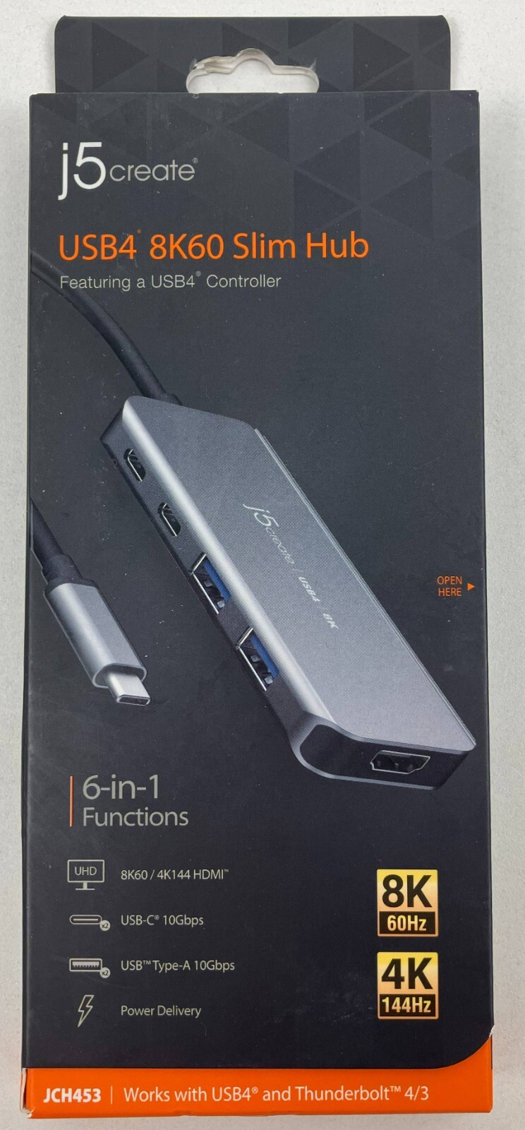 ** Brand New ** J5 Create JCH453 USB4 8K60 Multi-Port 6 in 1 Slim Hub ...