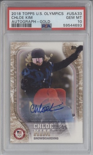 (PSA 10) CHLOE KIM 2018 Topps U.S. Olympics AUTO AUTOGRAPH GOLD 20/25 ...