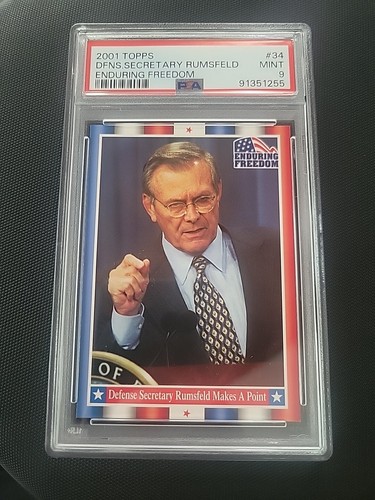 PSA 9 2001 Topps Enduring Freedom #34 Defense Secretary Rumsfeld Card ...