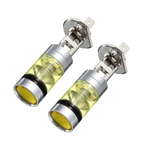 2pcs H1 100w LED Yellow Car Projector Fog Light Bulb Driving Lamp ...
