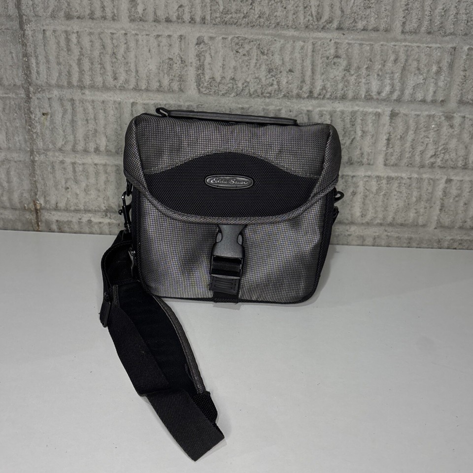 Eddie Bauer Camera & Media Bag Padded Gray With Shoulder Strap | eBay