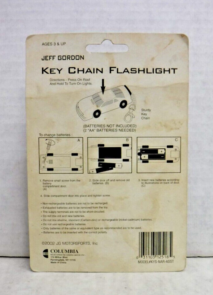 Jeff Gordon Flashlight Keychain NASCAR Columbia 112823AST3 | eBay