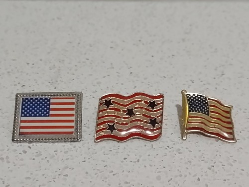 (3) USA Lapel Pins - Flags | eBay