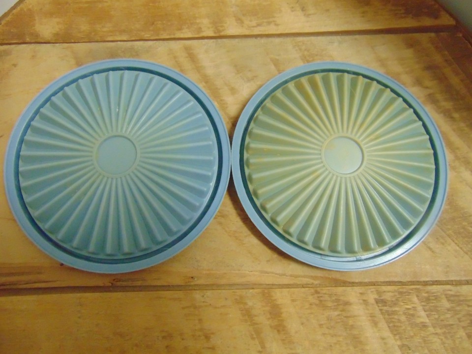 Vtg Tupperware Dusty Blue Lids #812 ONLY for Servalier Bowl #1323 LOT ...
