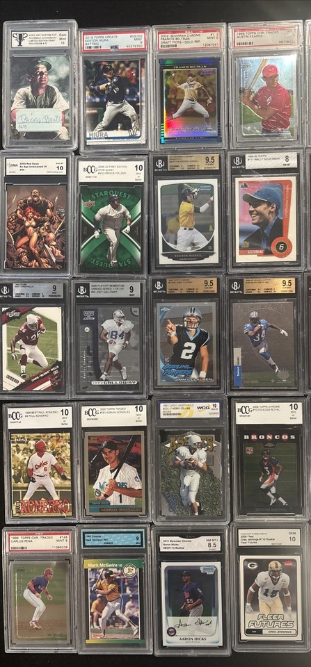 40 Card Graded Lot PSA CGS GMA BCCG Beckett + Others See Pictures NFL ...