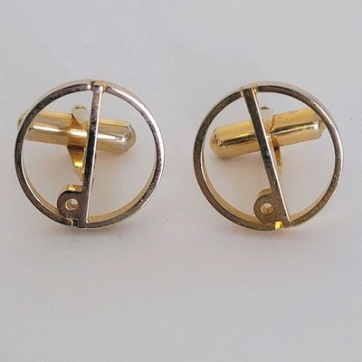 Dunhill D Cufflinks Gold Tone Logo Round Logo Vintage Retro | eBay