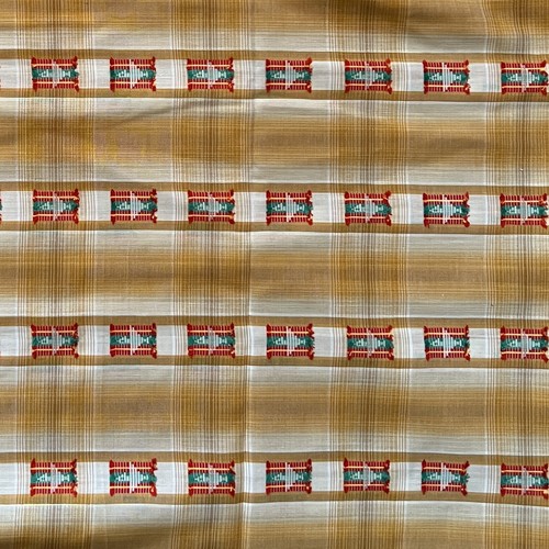 Vintage 70'S Aztec Southwestern Fabric Gold Yellow Red White Zayres 2 ...