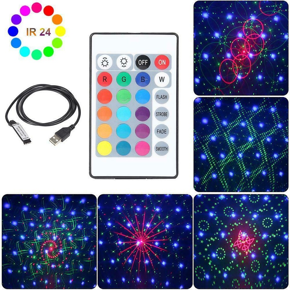 LED RGB Controller 24Key Remote + USB POWERED DC 5V Cable RGB LED Strip ...