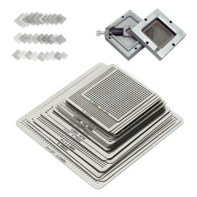 27Pcs BGA Reball Reballing Rework Net Universal Stencils Directly Heat ...
