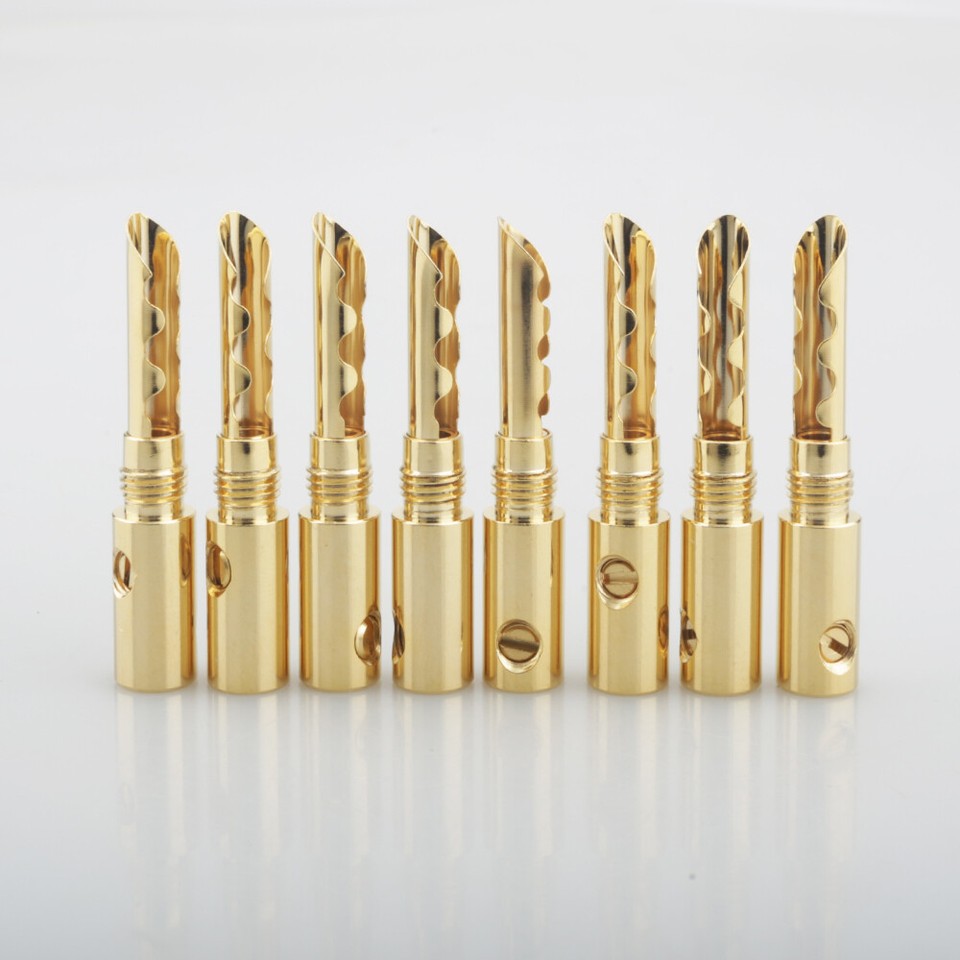 8pcs Gold Plated Copper BFA Banana Plug Male Speaker Connector for HIFI ...