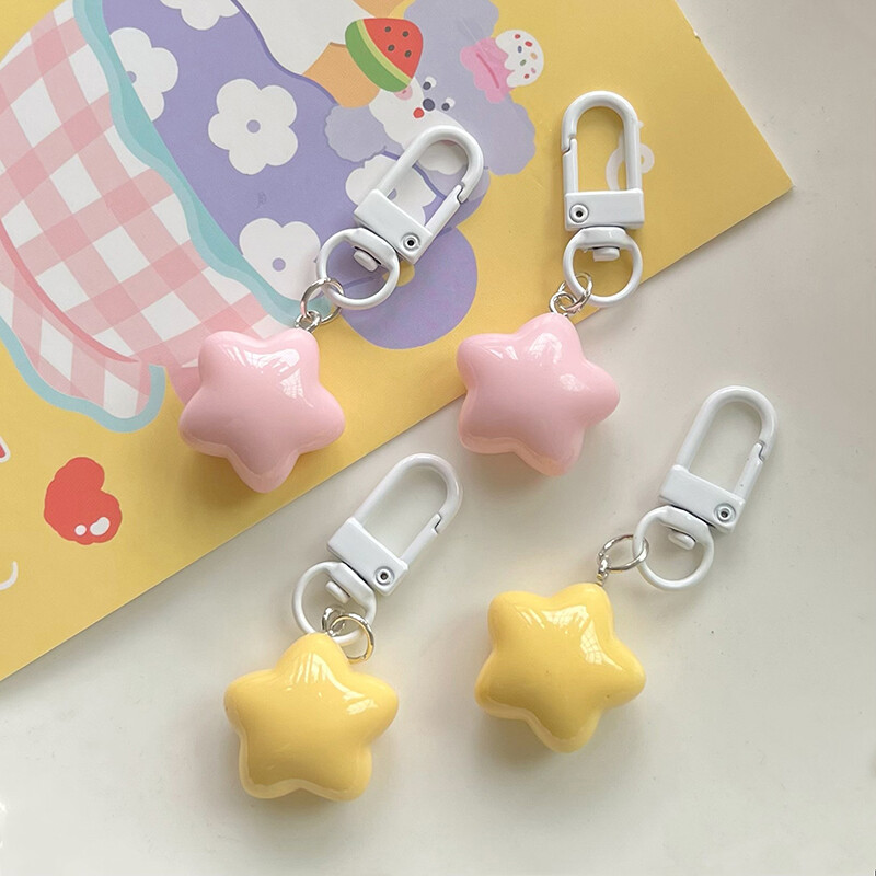 Kawaii Star Pendant Keychain Cute Pentagram Key Holder Bag Pendant ...