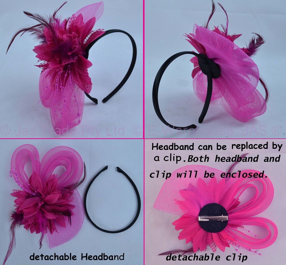 Spring Race Racing Party Melbourne Cup Feather Fascinator Headband Clip ...
