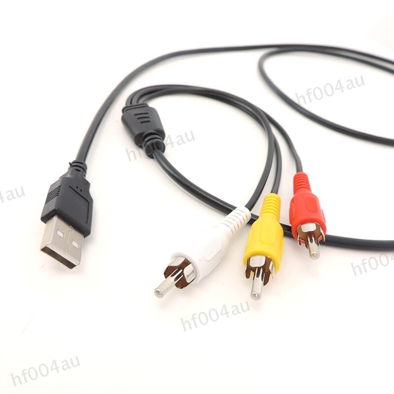 USB 2.0 male To 3RCA 3 RCA Male connector Stereo Audio Video Cable AV ...