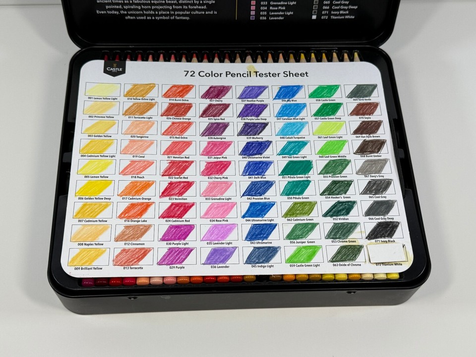 Castle Arts 72 Premium Soft Touch Coloured Pencils Tin Case See Pics | eBay