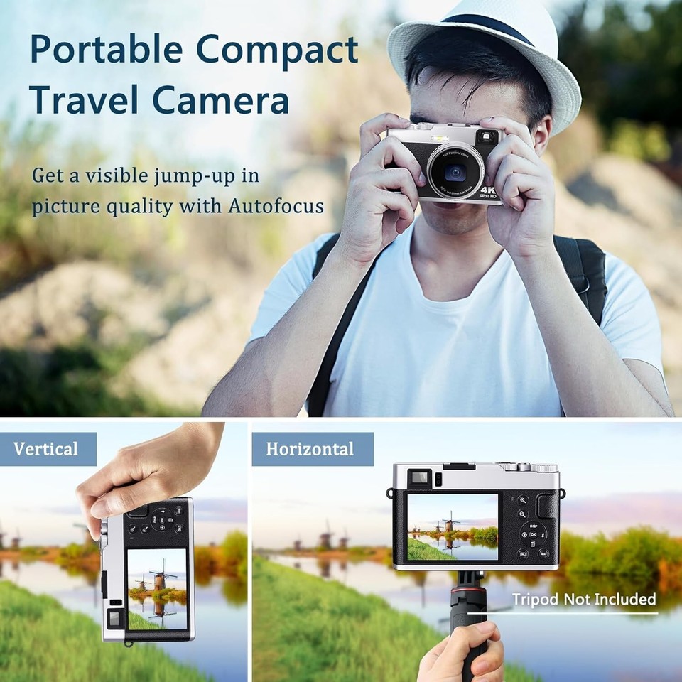 Digital Camera 48MP 60FPS 4K Video WiFi & App Control Photo 16x Zoom ...