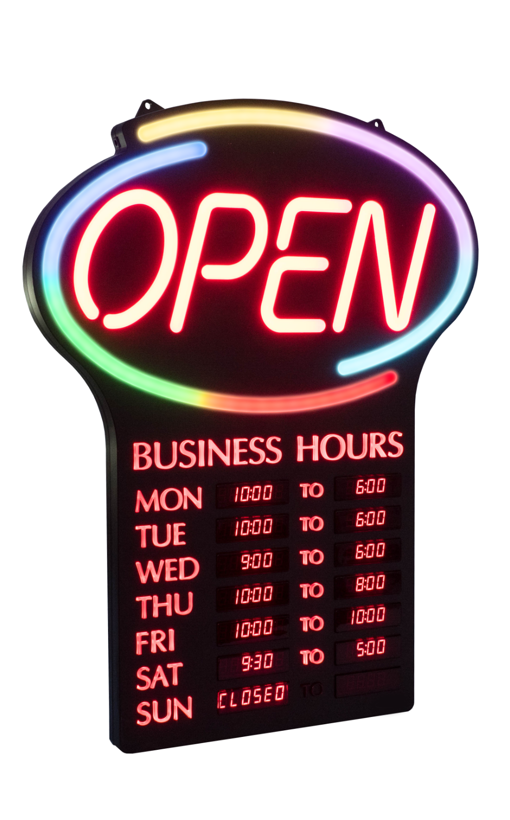 Pro-Lite *Refurb* LED Open Sign with Business Hours Prog - OPEN BOLD-Q ...