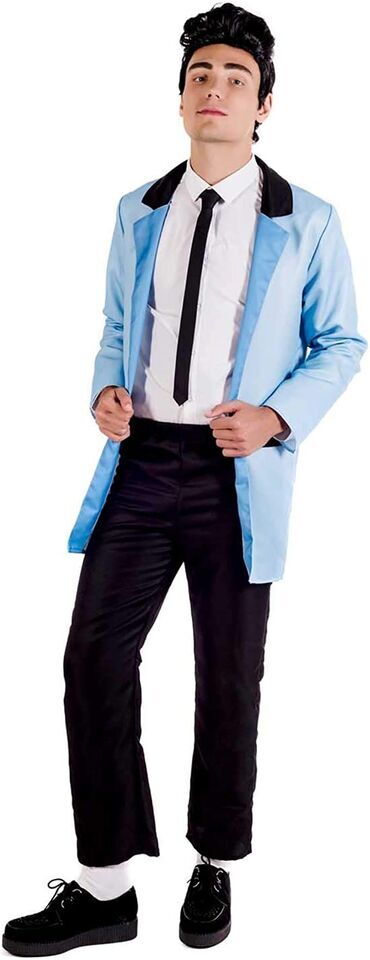 Mens 50s Light Blue Teddy Boy Suit Costume Adult 1950s Rock N Roll ...