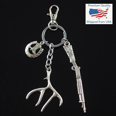 Hunting Rifle Deer Antler Shotgun Horseshoe Cowboy Boot Keychain Key ...