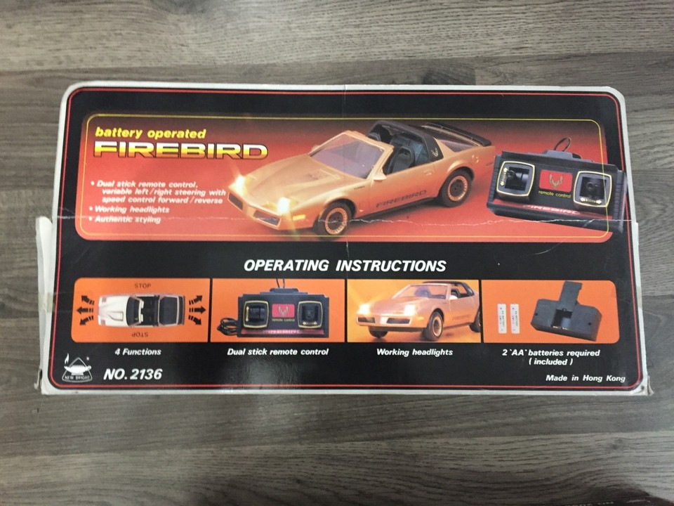 Rare New Bright Firebird Remote Control Car - Gold Color - Open Box no ...
