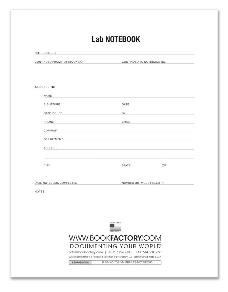 Purple Lab Notebook/100 Page Sewn Laboratory Notebook - Professional ...