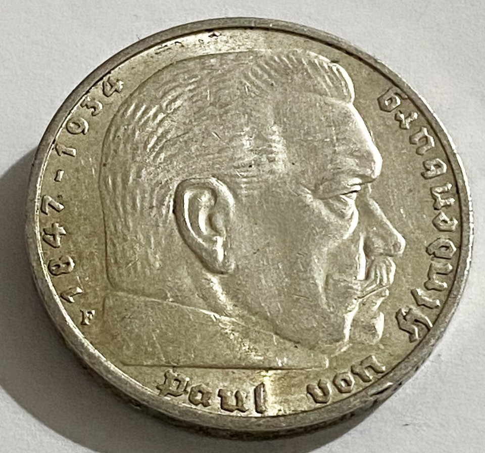 Hn Germany Third Reich 1937 F 5 Markings Ag Gr. 13,88 Bb-Spl Km#94 r569 ...