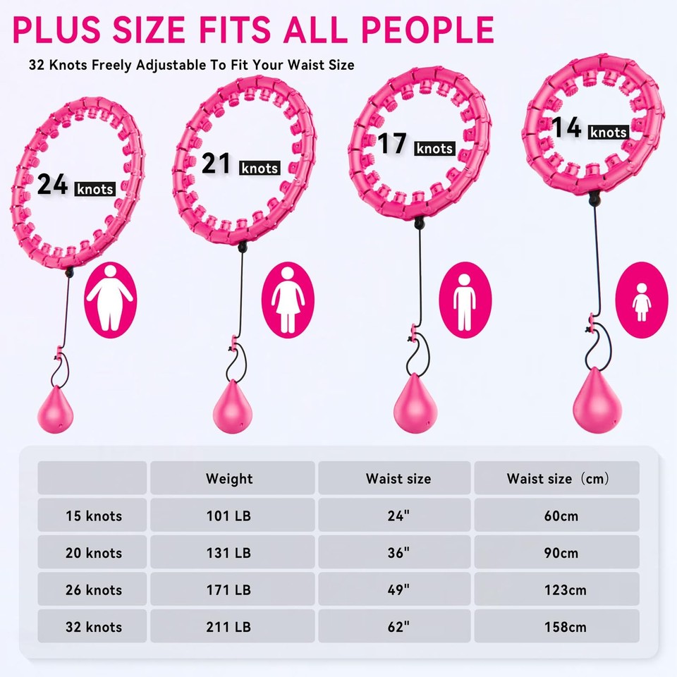 Infinity Weighted Hoop with 32 Links62 Inch,Weighted Hula Hoop for ...
