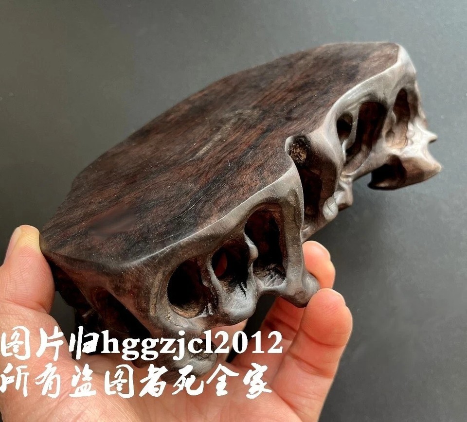 Natural Ebony Wood Carved Display Rack Tree Root Bonsai Pot Art Vase ...