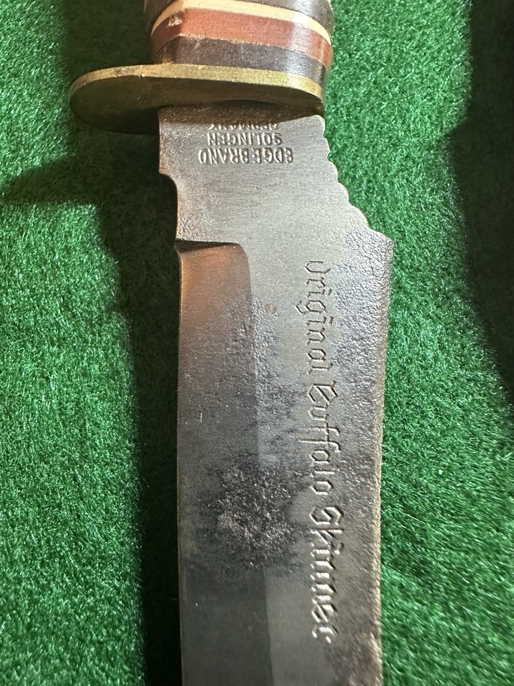 Vintage Edge Mark # 477 Knife Blade Buffalo Skinner Solingen & Sheath ...