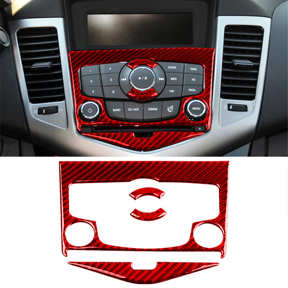 29pcs Red Carbon Fiber Full Interior Sticker Trim Set For Chevrolet ...