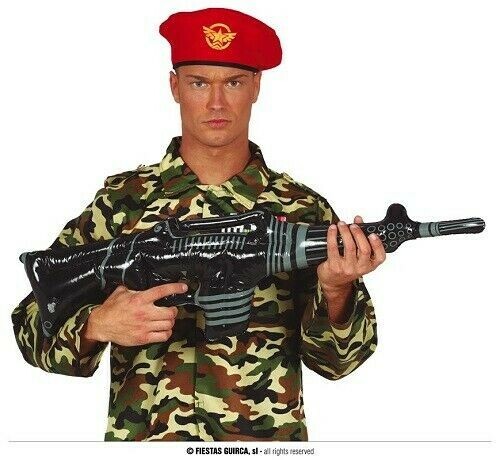 Inflatable Machine Gun Army Military Fancy Dress Costume Blow Up ...