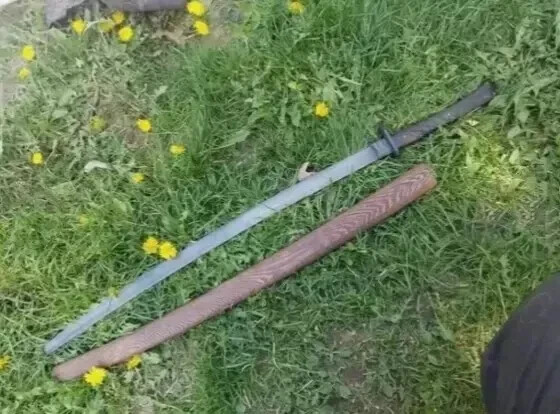 CUSTOM HANDMADE CARBON STEEL KATANA SWORD OUTDOOR SURVIVAL SWORD W ...
