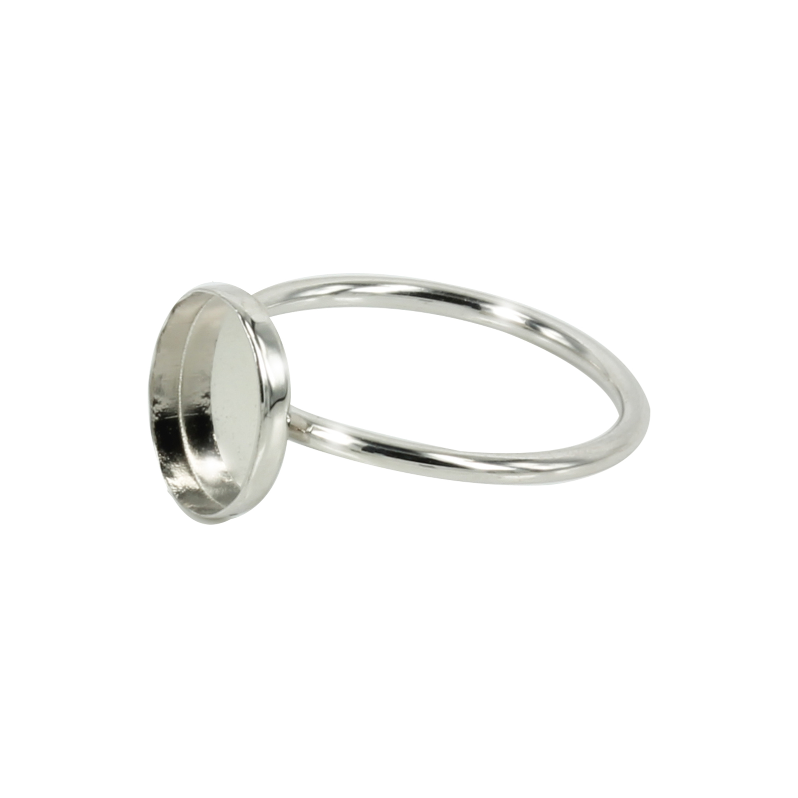 Bezel Ring Setting with Oval Bezel & Cup Mounting in Sterling Silver ...