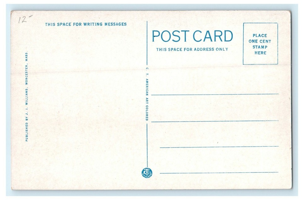 1925 Front Street Scene, Worcester, Massachusetts MA Vintage Unposted ...