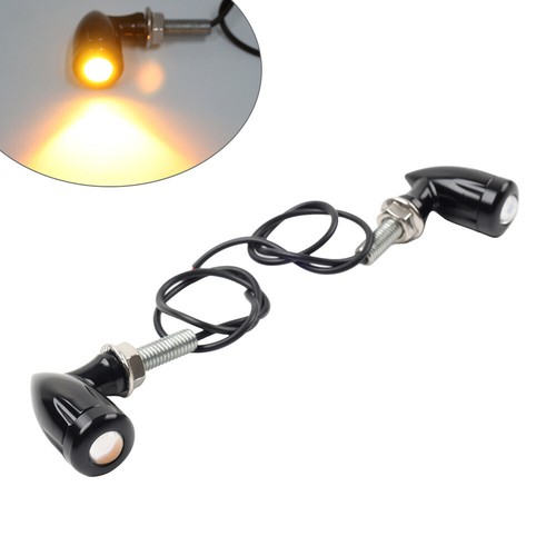 Motorcycle Mini Turn Signal Light Blinker Black For Harley Bobber Cafe ...