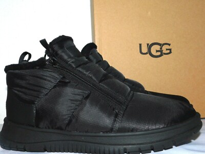 NEW WOMENS SIZE 11 BLACK UGG LAKESIDER ZIP PUFF PUFFER SNEAKER BOOTS ...