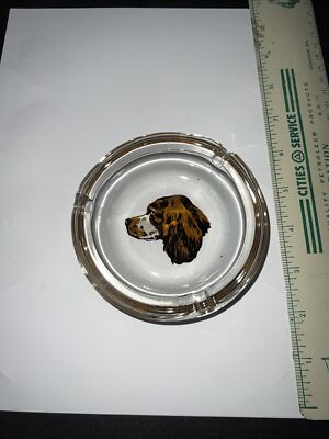 Vintage Glass Ashtray Irish Setter Dog? | eBay