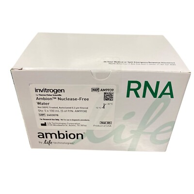 Ambion Invitrogen Nuclease-Free Water, Not DEPC - Treated, Deionized ...