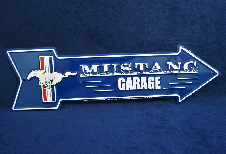 FORD MUSTANG GARAGE - *US MADE* Embossed Metal Sign - Man Cave Garage ...