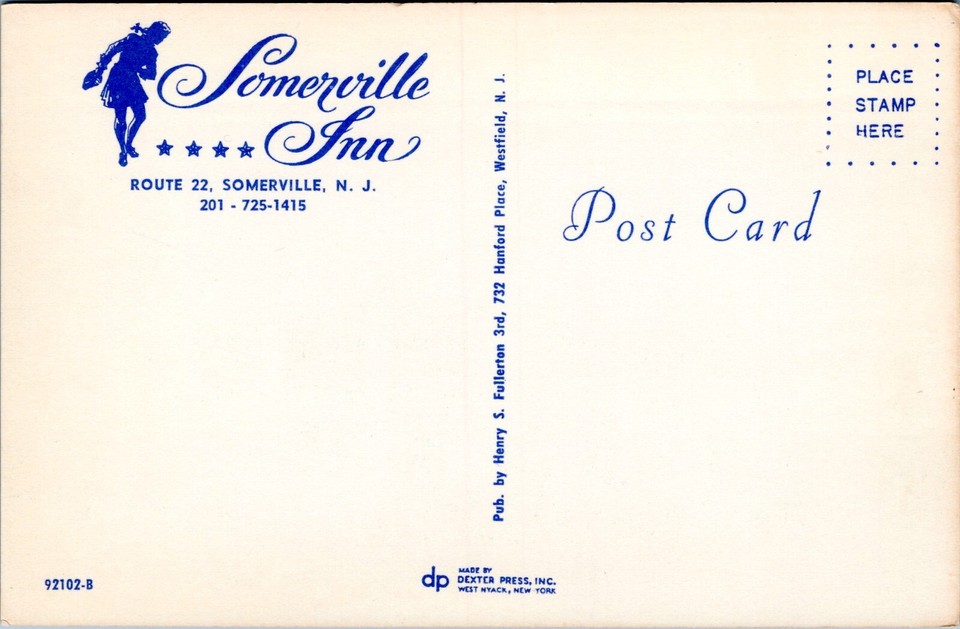 Somerville Inn, Somerville, New Jersey - Unposted Chrome Postcard | eBay