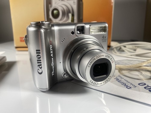 Canon Digital Camera PowerShot A570 IS 7.1MP Silver TESTED Excellent ...