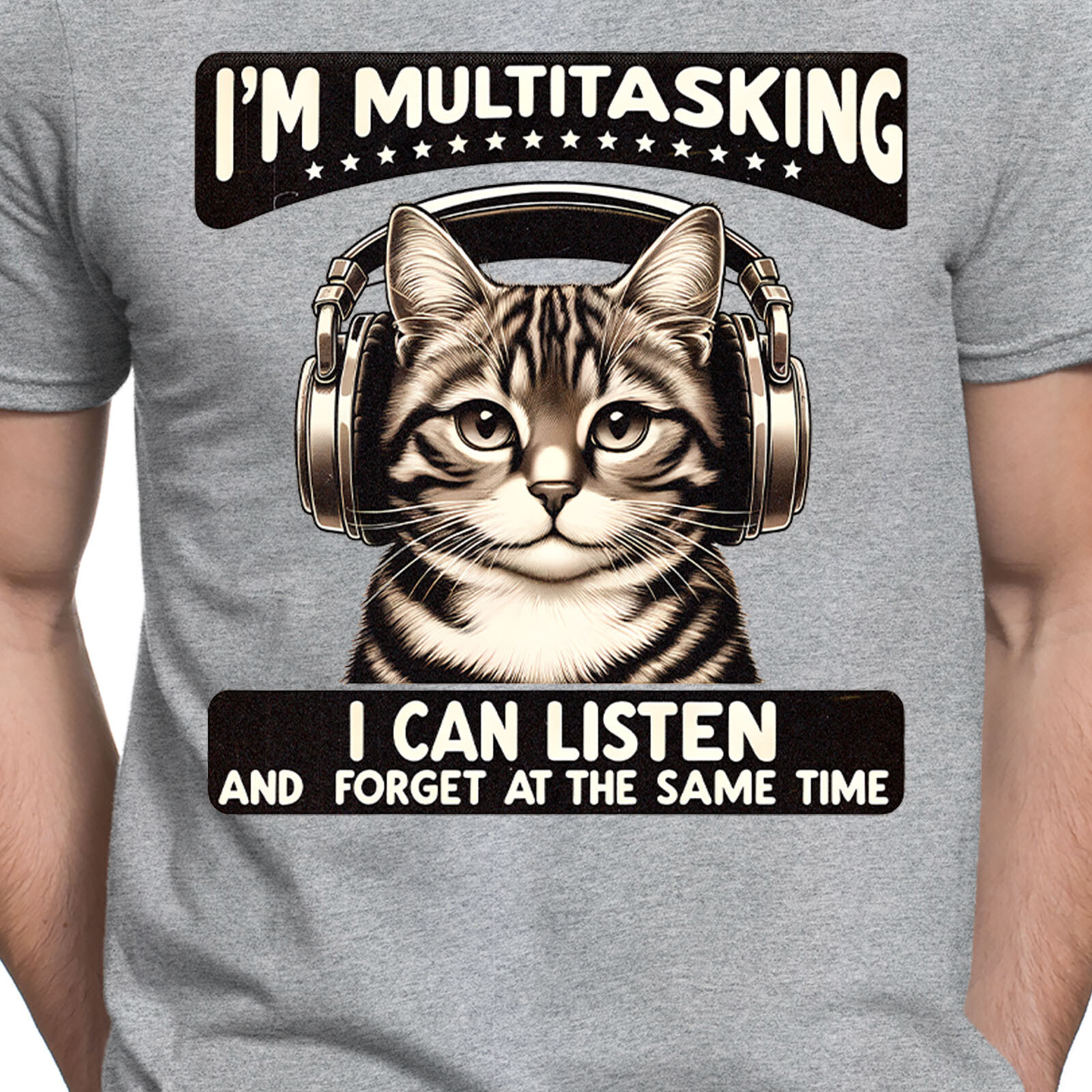 Multitasking Cat Animal Humor Quotes Joke Funny Mens Womens T-Shirts ...