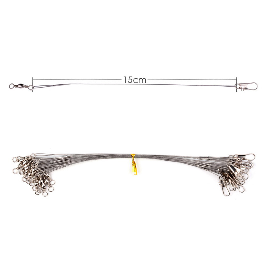 20pcs Anti-bite Fishing Line Steel Wire Leader Fishing Tackle (15cm ...