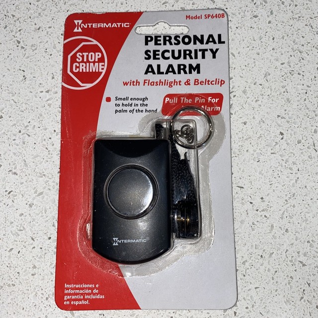 Intermatic PERSONAL SECURITY ALARM Alert Safety with FLASHLIGHT & BELT ...