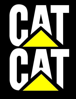 Caterpillar Stickers 2 x 350mm x 250mm White | eBay