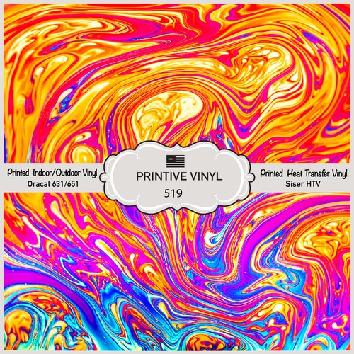 psychedelic Iridescent oil Printed HTV, Siser HTV, Oracal AdhesivVinyl ...