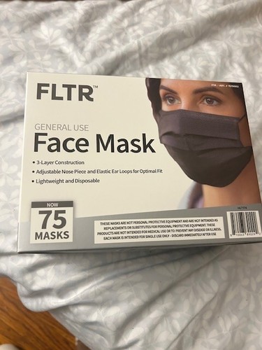 FLTR General Use Face Mask, Black, 75 count (75), 75 Count (Pack of 1 ...