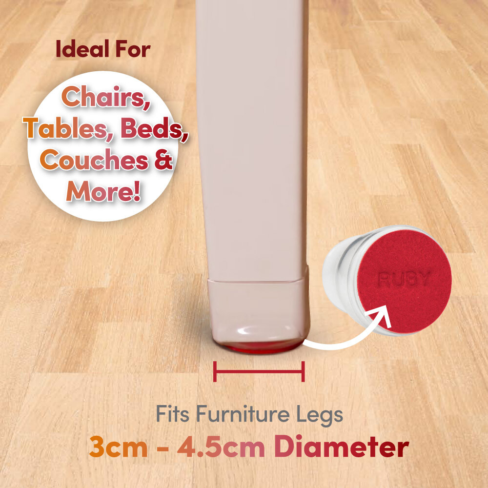 RUBY Sliders | 8 Pack | Flexible Chair Sliders, That Protect Floors ...