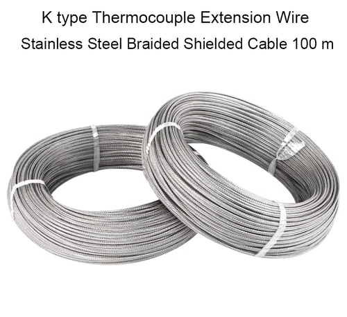K type Thermocouple Extension Wire Stainless Steel Braided Shielded ...